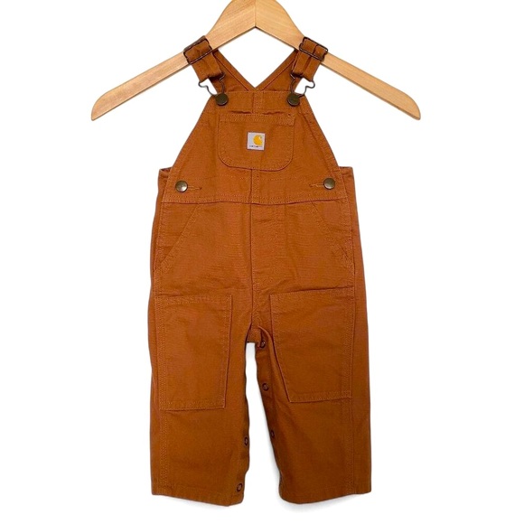 Carhartt | Bottoms | Carhartt Canvas Overalls Baby Double Knee Snap ...
